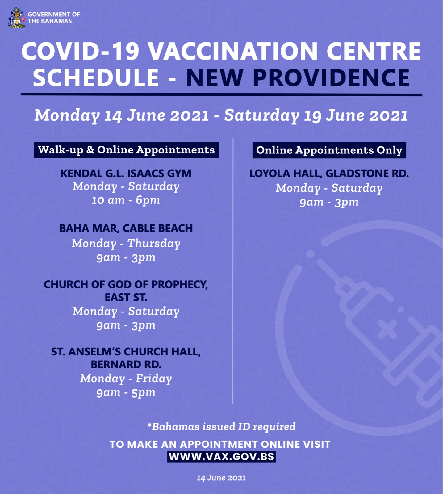 Vaccination Schedule - Office of the Prime Minister